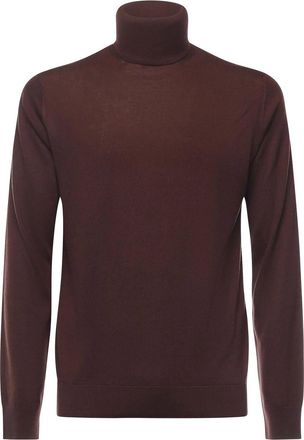 Alpha Studio Pull Col Roulé - Marron Foncé