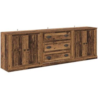 vidaXL vidaXL Buffets avec tiroir 3 pcs Bois ancien 210 x 35,5 x 67,5 cm