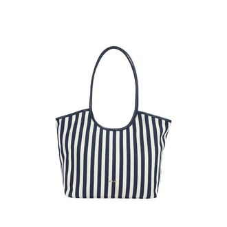 Nat & Nin Sac cabas Milan en coton et cuir su&eacute;d&eacute;