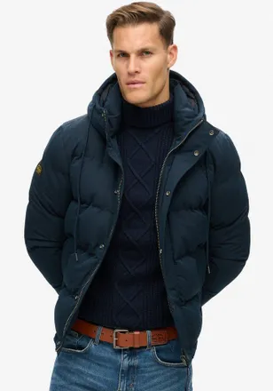 Superdry Steppjacke Everest Hooded Puffer Jacket Loose Fit, aus Baumwolle und Polyester, mit Rei&szlig;verschluss
