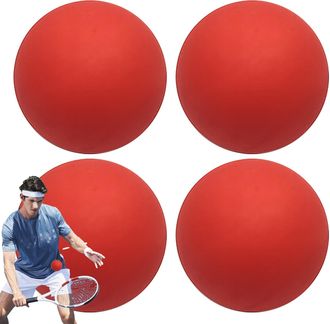 Generic Squashbälle - Wettkampf-Squashball, 4 x Gummi-Squashball mit hoher Elastizität | 2,36 Zoll Gummi-Hohlball mit hoher Sichtbarkeit für Outdoor-Sportarte