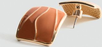 Mango Boucles doreilles motif relief orange - Femme - Taille unique - MANGO