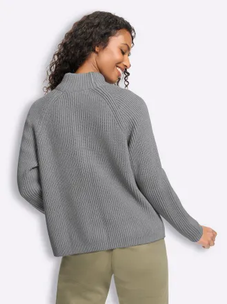 Heine Strickjacke Strickjacke Langarm Grobstrick, Ripp