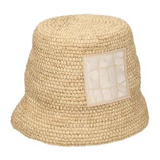 Jacquemus Homme, Accessoires, Beige, Taille: 56 CM Chapeau Bob en Raffia