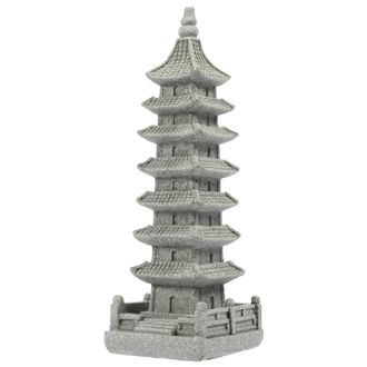 Cabilock Pagode Turm Gartenturm Pagode Statue Bonsai Deko Tempel Simulation Landschaft Türme für Garten Teich Desktop Büro Ornamente