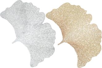 BESPORTBLE 2 St&uuml;ck Ginkgo Blatt Tischsets aus PVC Hitzebest&auml;ndig rutschfest Wasser und &Ouml;labweisend Dekorative Platzsets f&uuml;r Haushalt und Festliche Tischdekoratio