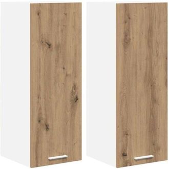vidaXL Hängeschrank Riga 2 pcs Artisan-Eiche und Weiß 30 x 31 x 80 cm vidaXL