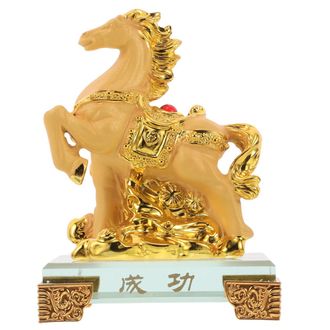 BESPORTBLE Dekorative Chinesische Pferdefigur aus Harz Stabile Basis Gl&uuml;ckssymbol f&uuml;r Wohlstand und Erfolg Vielseitige Tischdeko f&uuml;r B&uuml;ro Auto und Zuhause Gesche