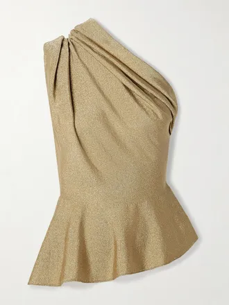 Khaite Haut Asymétrique À Basque En Lurex À Plis Aimee - Doré