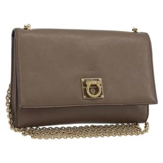 Ferragamo Sac bandouli&egrave;re en cuir pr&eacute;-poss&eacute;d&eacute; - Femme - Pre-owned - Brun - Taille: ONE Size