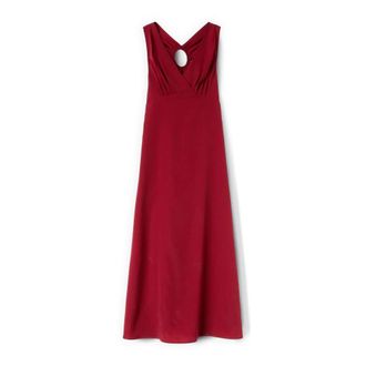 Motivi Langes Cr&ecirc;pe de Chine Kleid mit Ring - - Dresses - Damen - Rot - XS