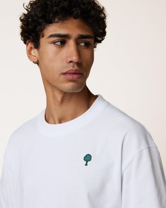 Faguo T-shirt imprim&eacute; oversize blanc coton recycl&eacute;