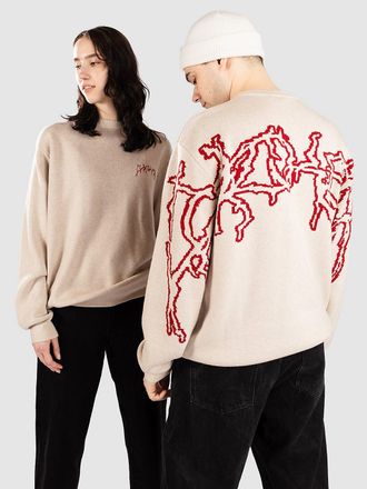 Jacker Skeleton Knit Strickpullover beige
