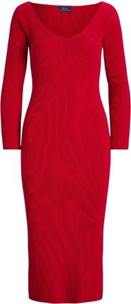 Ralph Lauren Femme, Robes, Rouge, Taille: 42 FR Fitted Midi Dress