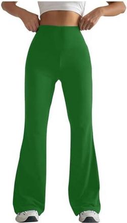 Generic Legging de sport évasé pour femme - Taille haute - Extensible - Décontracté - Jambe large - Pantalon de travail - Pantalon de yoga épais et évasé - Pa