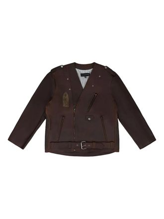 Who Decides War by Ev Bravado veste Perfecto en cuir - Marron