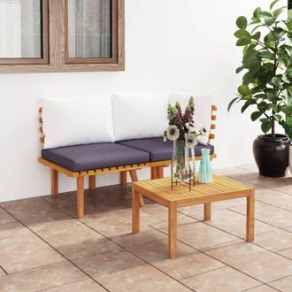 vidaXL Vidaxl - Salon de jardin 2 pcs avec coussins Bois dacacia solide