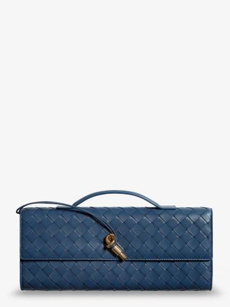 Bottega Veneta Andiamo Leather Clutch with Intrecciato Pattern - BOTTEGA VENETA - gender_Woman