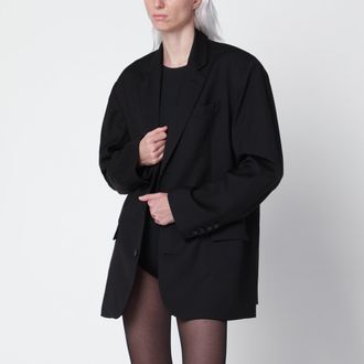 Frankie Shop Gelso schwarze einreihige Jacke