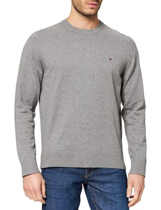 Tommy Hilfiger Herren 1985 Crew Neck Sweater Pullover, Medium Grey Heather, XS
