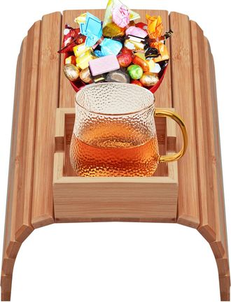 Generico Getr&auml;nkehalter f&uuml;r Sofa, Untersetzer aus Holz, Beistelltisch mit Clip, rutschfeste Untersetzer f&uuml;r Getr&auml;nke, Haushalts-Organizer f&uuml;r Getr&auml;nke und Snac