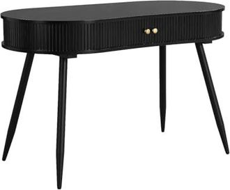 Vente-Unique Bureau avec 2 Portes coulissantes en MDF - Noir - SEVATO - avec Rangement