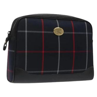 Burberry Sac clutch en toile Pre-owned - Femme - Pre-owned - Bleu - Taille: ONE Size