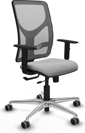 Piqueras y Crespo B&uuml;rostuhl mit 1D-Armlehnen, h&ouml;henverstellbare Lendenwirbelst&uuml;tze, ausgestattet mit Syncro/Traslack und Schneideschaum, Grau/Hellgrau