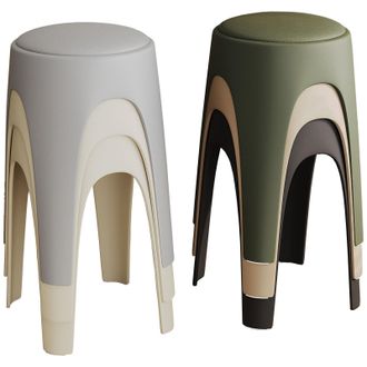 Generic 18.9Zoll stapelbare St&uuml;hle mit gepolsterten Sitzen, Runde Nesting Plastik f&uuml;r Flexible Klassenzimmer, Familie Versammlung, Langlebige R&uuml;ckenlose, Bunt