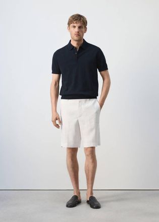 Mango Polo aus 100% Baumwolle im Feinstrick nachtblau - Herren - XXL - MANGO MAN