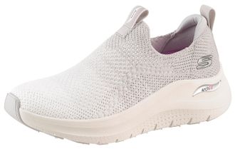 Skechers Slip-On Sneaker SKECHERS ARCH FIT 2.0, Damen, Gr. 35, wei&szlig; (hellgrau, wei&szlig;), Textil, meliert, Schuhe, Slipper, Freizeitschuh mit Arch-Fit Funktion, To