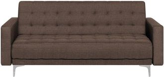 Beliani Beliani - Canapé Convertible 3 Places en Tissu Marron Foncé Dossier Réglable Elégant Aberdeen