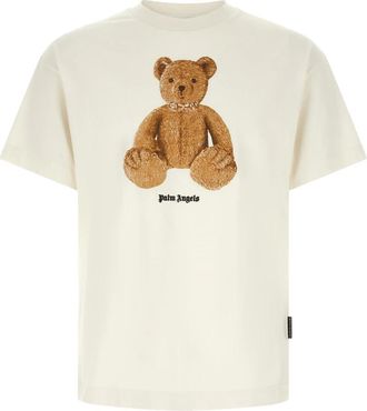 Palm Angels Homme, Tops, Blanc, Taille: XS Bear T-Shirt