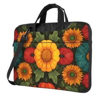 Generic Sac pour ordinateur portable de 15,6, motif feuilles dérable dautomne avec bandoulière, housse de protection antichoc pour ordinateur portable pour ho