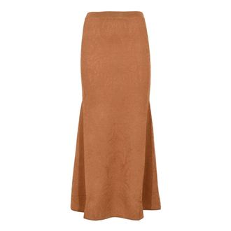 Twinset Floral Jacquard Knit Skirt - - Skirts - Damen - Braun - M