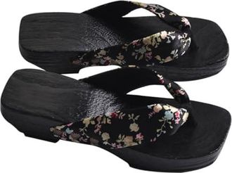 Frcolor Sandales Femme Japonaises Style Sabots Bois Légères Respirantes et Confortables pour Plage Design Traditionnel et Stable Élégantes et Originales