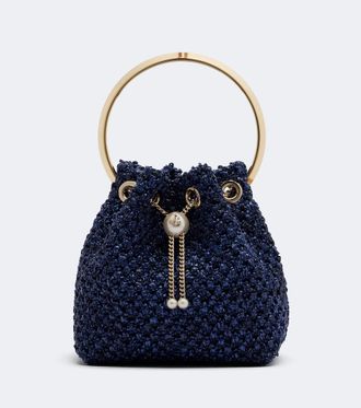 Jimmy Choo London Bucket Bag Bon Bon mit Zierperlen
