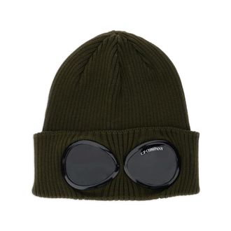 C.P. Company C.p. Company, Homme, Accessoires, Vert, Taille: ONE Size Goggle Beanie