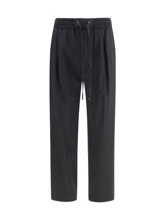 Dolce & Gabbana Stretch Virgin Wool Gabardine Jogger Pants - Black