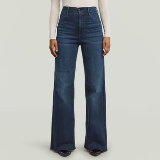 G-Star Deck Ultra High Wide Leg Jeans - Dunkelblau - Damen