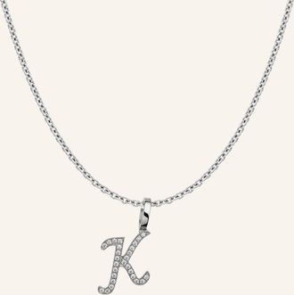 Cada Cada Kette Tiny Diamond Letter K silber