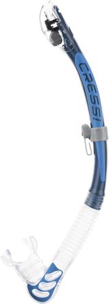 Cressi Alpha Ultra Dry Snorkel Transparent/Blue/Azure - Trockenschnorchel zum Tauchen Freitauchen und Schnorcheln, Transparent/Blau/Azurblau, Einheitsgröße U