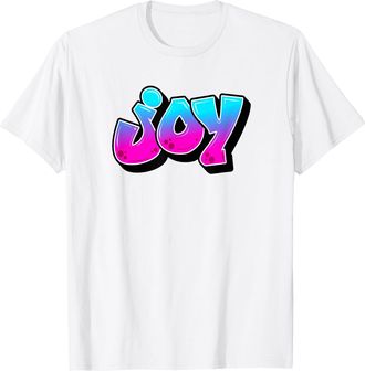 BDAZ Joy Graffiti Personalisierter Name Blau Rosa Frauen M&auml;dchen T-Shirt
