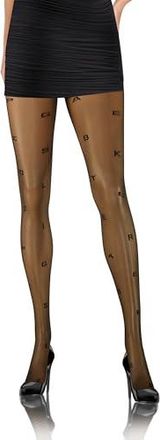 Sesto Senso Collant Femme 20 Den Noir Transparent Mat avec Motif Lettre SF10 Black 4 L