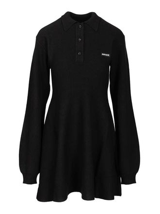 Rotate Robe Au Genou - Noir