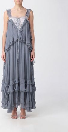 Chlo&eacute; Langes Festkleid aus Bio-Seide mit Spitzeneins&auml;tzen