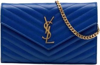 Saint Laurent Pre-owned Wallet on Chain - Femme - Pre-owned - Bleu - Taille: ONE Size