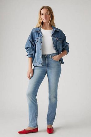 Levi's Jean 724 Taille Haute Droit - Femme - Bleu / Light Indigo Worn In - 24X30