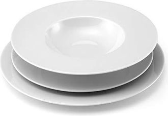 Medard De Noblat M&Eacute;DARD DE NOBLAT - Service vaisselle - Downtown - Porcelaine - Lot de 18 assiettes - Blanc