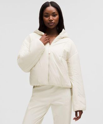 lululemon ThermoZen Isolierter Hoodie f&uuml;r Frauen - Gr&ouml;&szlig;e 2XS in Light Ivory